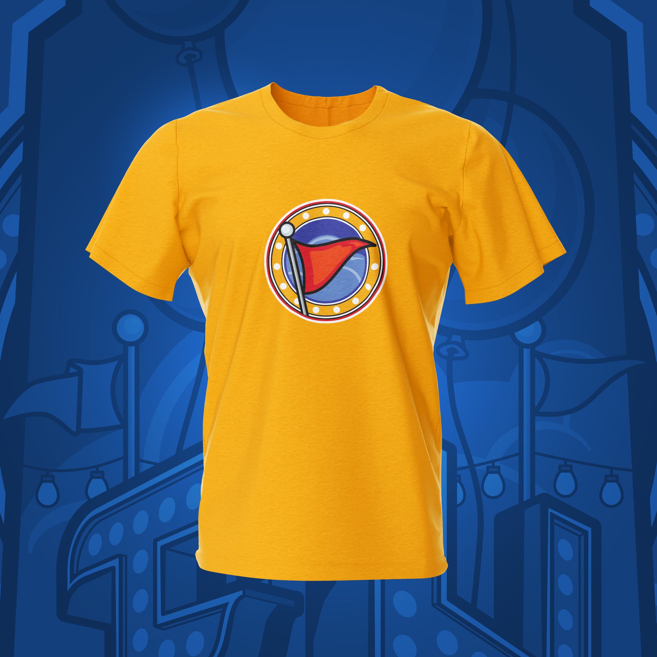 Funhouse Flag T-Shirt – Pinball Invasion